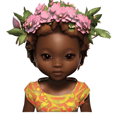 African Girl Queen With Flowers · Creative Fabrica