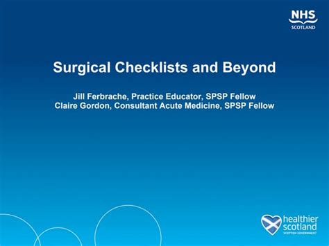 Surgical Safety Checklist Ppt