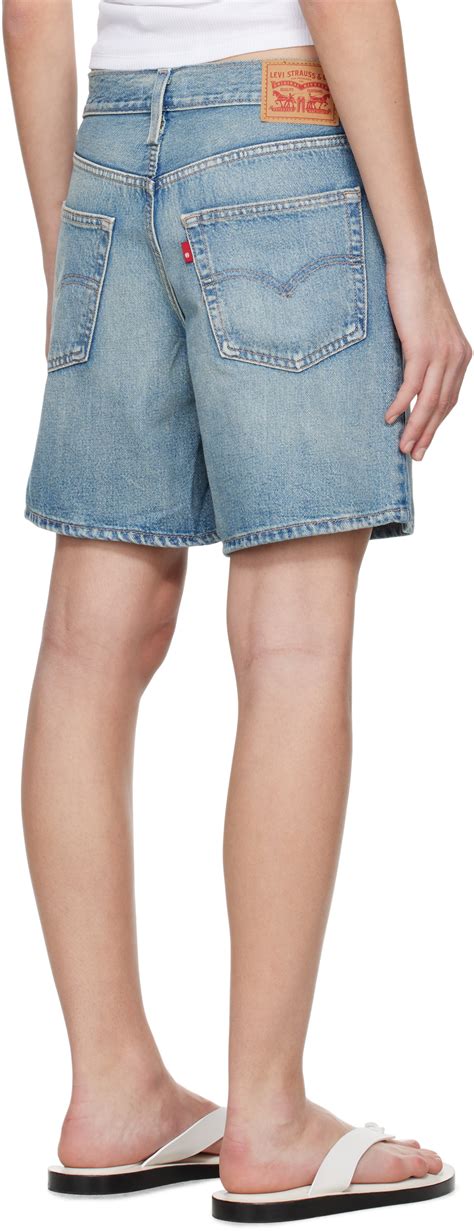 Levis Blue 94 Baggy Denim Shorts Levis Red