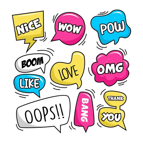 Premium Vector Colorful Speech Bubble Expression Collection Set Premium Vector Colorful Speech Bubble Expression Collection Set