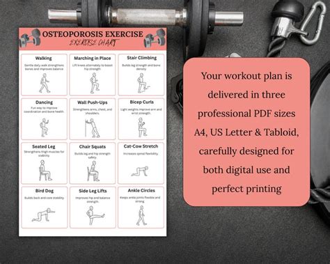 Osteoporosis Exercises Chart Gentle Low Impact Daily Routine