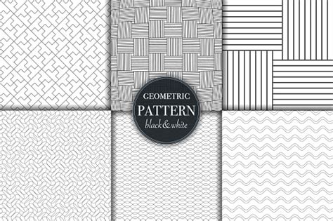 6 흑백 그레이 스케일 기하학적 패턴 배경의 집합입니다 추상 선 벽지 전단지 표지 배너 디자인 템플릿 미니멀 리스트 장식 패브릭 인쇄 텍스처배경에 대한 도트 트렌디 한