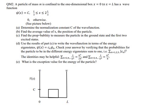 Solved Qm2 A Particle Of Mass M Is Confined To The