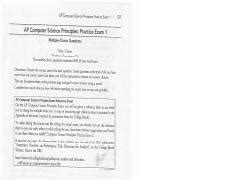 AP CSP Exam Type Questions With Answers Pdf AP Computer Science Principles Practice Exam 1