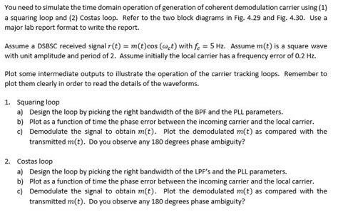 Solved 218 Amplitude Modulations And Demodulations Figure