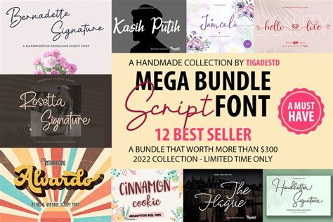 MEGA BUNDLE SCRIPT FONT Crafter S Collections