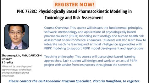 Pbpk Modeling Online Course Announcement University Of Florida Fall 2025