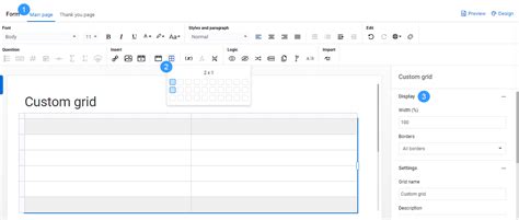 add a question grid bluex