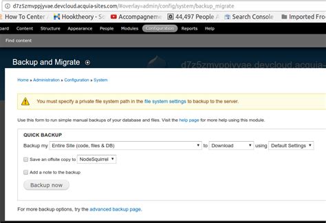 Drush Work Around To Getting Backup And Migrate To Work With Acquia