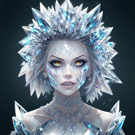 Premium Ai Image A Woman With A Face Covered In Ice And A Diamond On Her Face