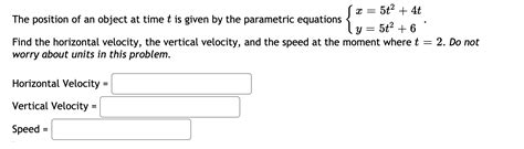 solved { 5t2 4t 5t2 6 the position of an object at