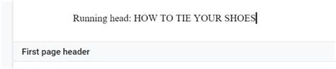 How To Add A Running Head In Google Docs