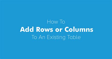 How To Add Rows Or Columns To An Existing Table Wp Table Builder