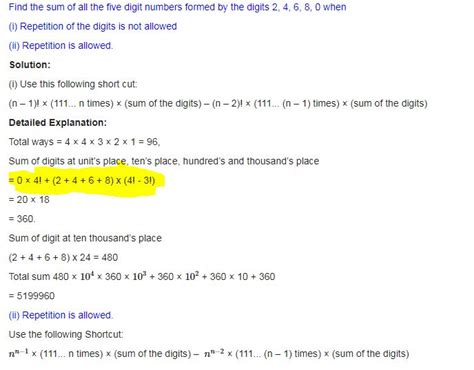 Find The Sum Of All The Five Digit Numbers Formed By The Digits AskIITians