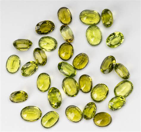 Lot Lot Of Oval Mixed Cut Peridots