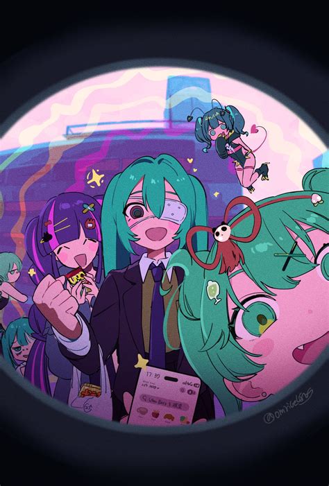 Hatsune Miku Vocaloid And 6 More Drawn By Omutatsu Danbooru
