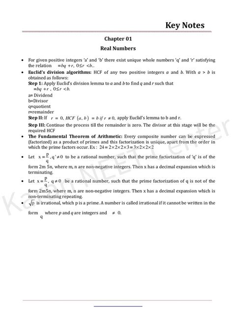 Class 10th Maths Full Syllabus Key Notes Pdf Syllabus Math Division