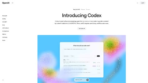 Chatgpt Codex 介绍用于ai编程和代码生成的openai Codex Artiverseapp