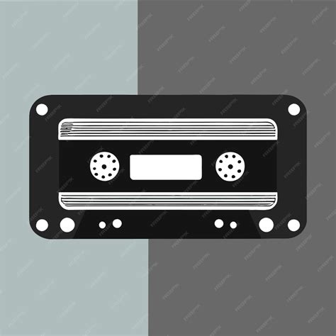 Rock And Roll Logo With Old Music Cassette In The Front Vector
