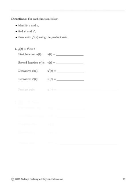 Guided Product Rule By Clayton Education Tpt