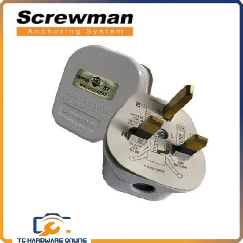 Screwman 13a Plug Top 3 Pin Plug With Sirim Approved Spt 13a Shopee Malaysia