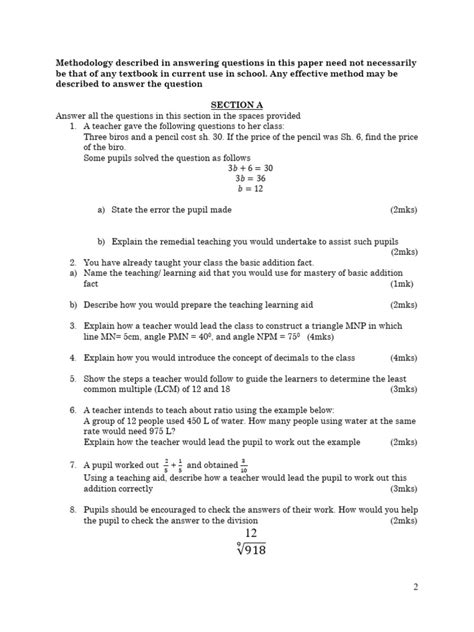 Maths Mock 2019 Pdf Teachers Area