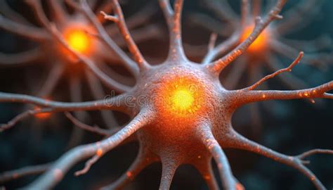 Neuron Cells Send Electrical Signals In Human Brain For Neural Activity