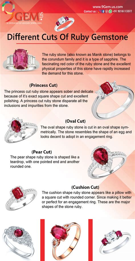 Different Cuts Of Ruby Gemstone Ruby Gemstone Gemstones Ruby