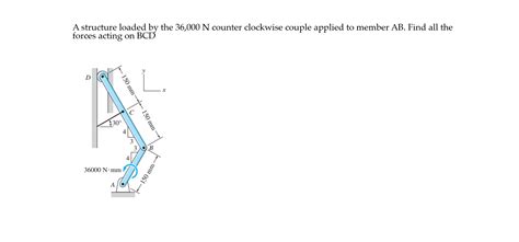 solved a structure loaded by the 36 000 n counter clockwise