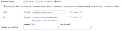 Azure Data Factory Data Flow After Completion Move Stack Overflow