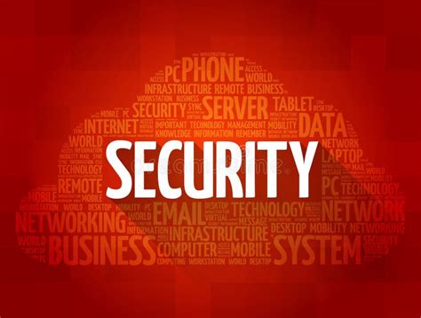 Security Word Cloud Concept For Presentations And Reports Stock