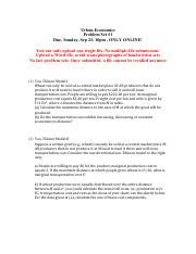 PS1 F18 Pdf Urban Economics Problem Set 1 Due Sunday Sep 23 10pm ONLY ONLINE You Can Only