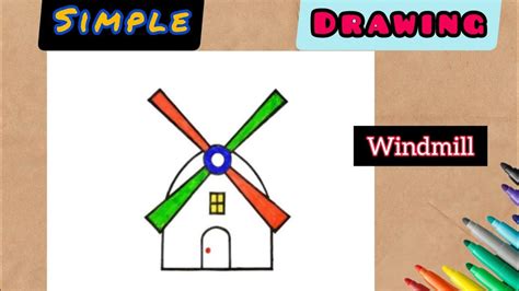 How To Draw A WINDMILL Simple Drawing And Coloring Windmill For Beginners YouTube