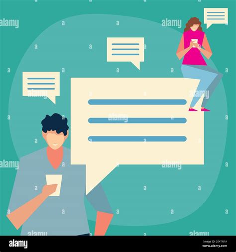 Man Sms Texting Using App Stock Vector Images Alamy