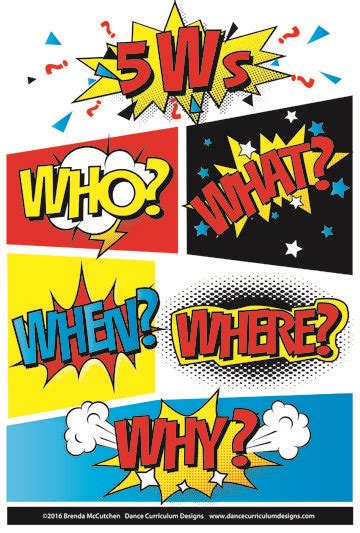 “the 5ws” Poster Version 1 Dance Curriculum Designs