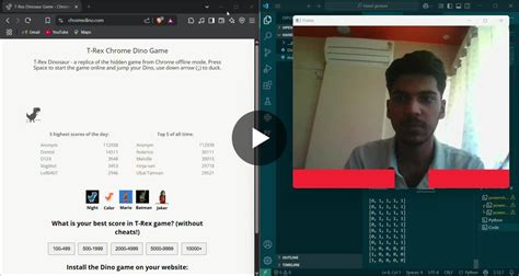 Built A Hand Gesture Controlled Dino Game With Python And Opencv Jay Madhav Posted On The