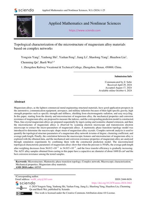 Pdf Topological Characterization Of The Microstructure Of Magnesium