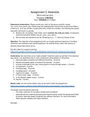 Assignment Asteroids Spec Docx Pdf Assignment Asteroids EECS Fall Released