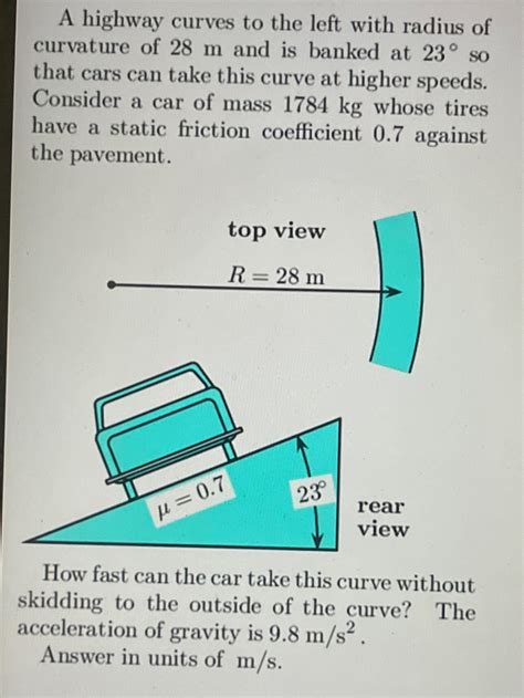 Solved A Highway Curves To The Left With Radius Of Curvature Chegg