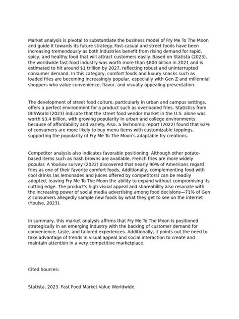 Market Analysis Revision Pdf Fast Food Marketing