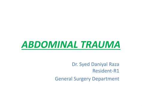 Abdominal Trauma Splenic Trauma PPTX