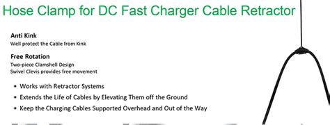 Dc Fast Charger Cable Anti Kink Clamp Black Nylon Clamshell Free Rotation Kw Dcfc Ev Charger