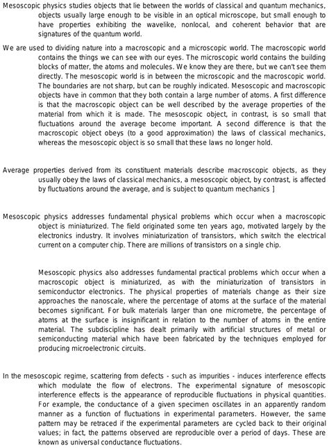 More About Mesoscopic Physics Its Scope And Laws Which Govern It