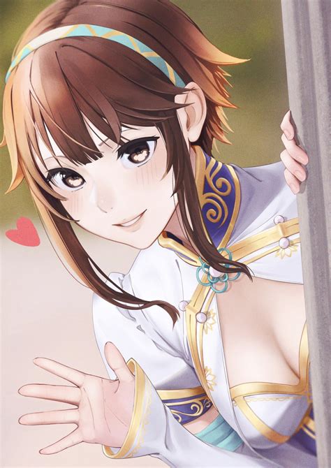 Rule 34 Brown Eyes Brown Hair Chai Xianghua Chinese Clothes Cleavage