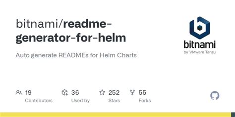 github bitnami readme generator for helm auto generate readmes for