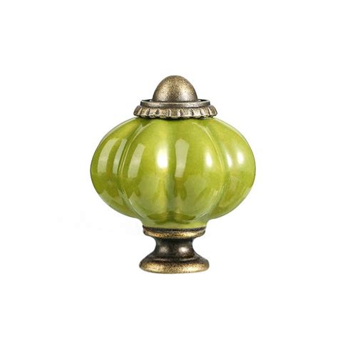 Grass Green Ceramic Knobs 6 Pack Pumpkin Cabinet Knobs Retro Dresser Knobs Vintage Drawer