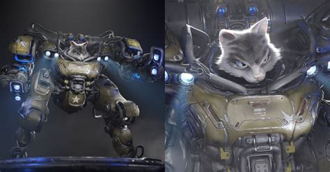 Fierce Mecha Cat Created In Blender And Substance 3d Painter