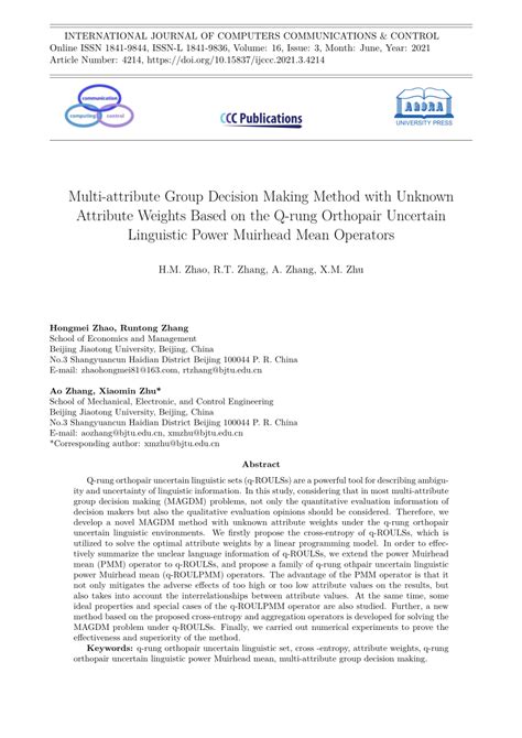 Pdf Multi Attribute Group Decision Making Method With Unknown Attribute Weights Based On The Q