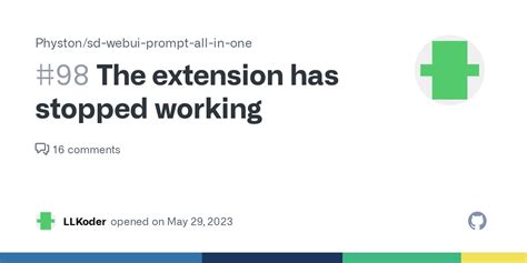 The Extension Has Stopped Working Issue Physton Sd Webui Prompt All In One GitHub