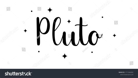 Pluto Handwritten Name Planet Isolated On Stock Vector Royalty Free